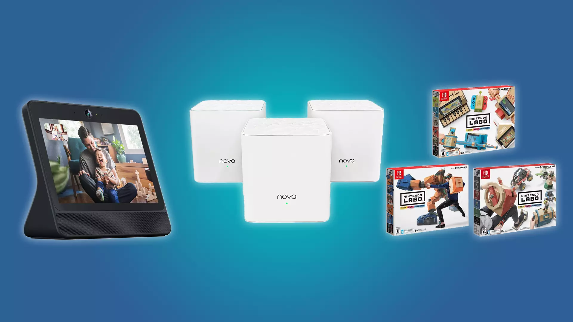 Dagliga erbjudanden: Tenda Nova Mesh Wi-Fi System för $65, Facebook Portal för $100, Nintendo Labo 3-Kit Set för $68, och mer