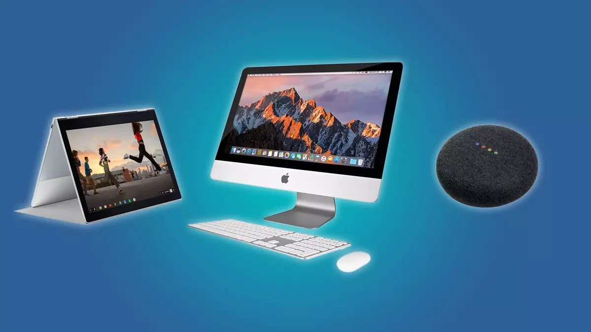 Google Pixelbook, iMac, na Google Home Mini