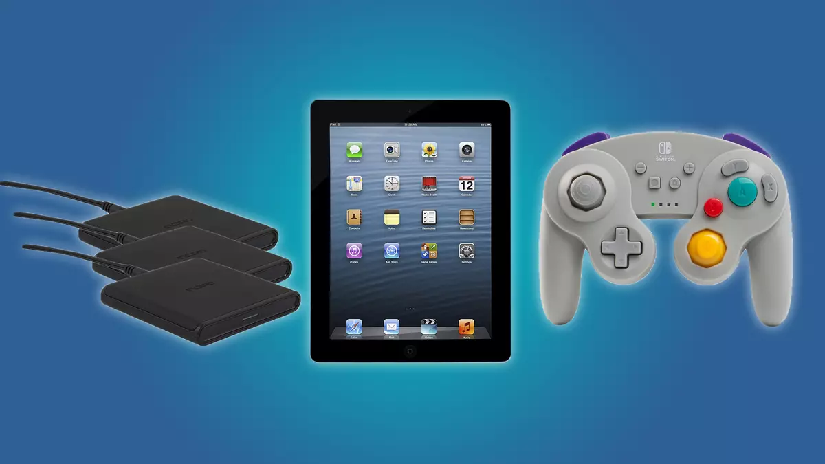 „Incipio Wireless Charger 3-Pack“, „iPad“ ir „GameCube Nintendo Switch“ valdiklis