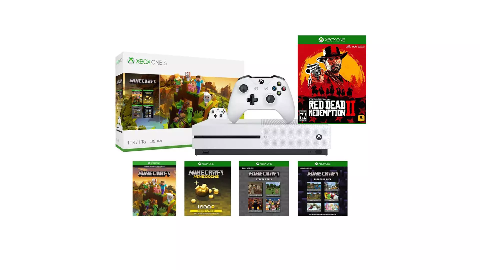 Upozornění pro hráče: Získejte Xbox One S, balíček Minecraft Creator’s Bundle a RDR2 za 220 $