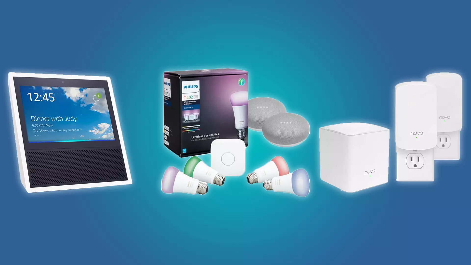 Ежедневные предложения: Philips Hue Kit с 2 Google Home Minis за 170 долларов, Echo Show за 100 долларов, Nova Mesh Wi-Fi за 100 долларов и многое другое.