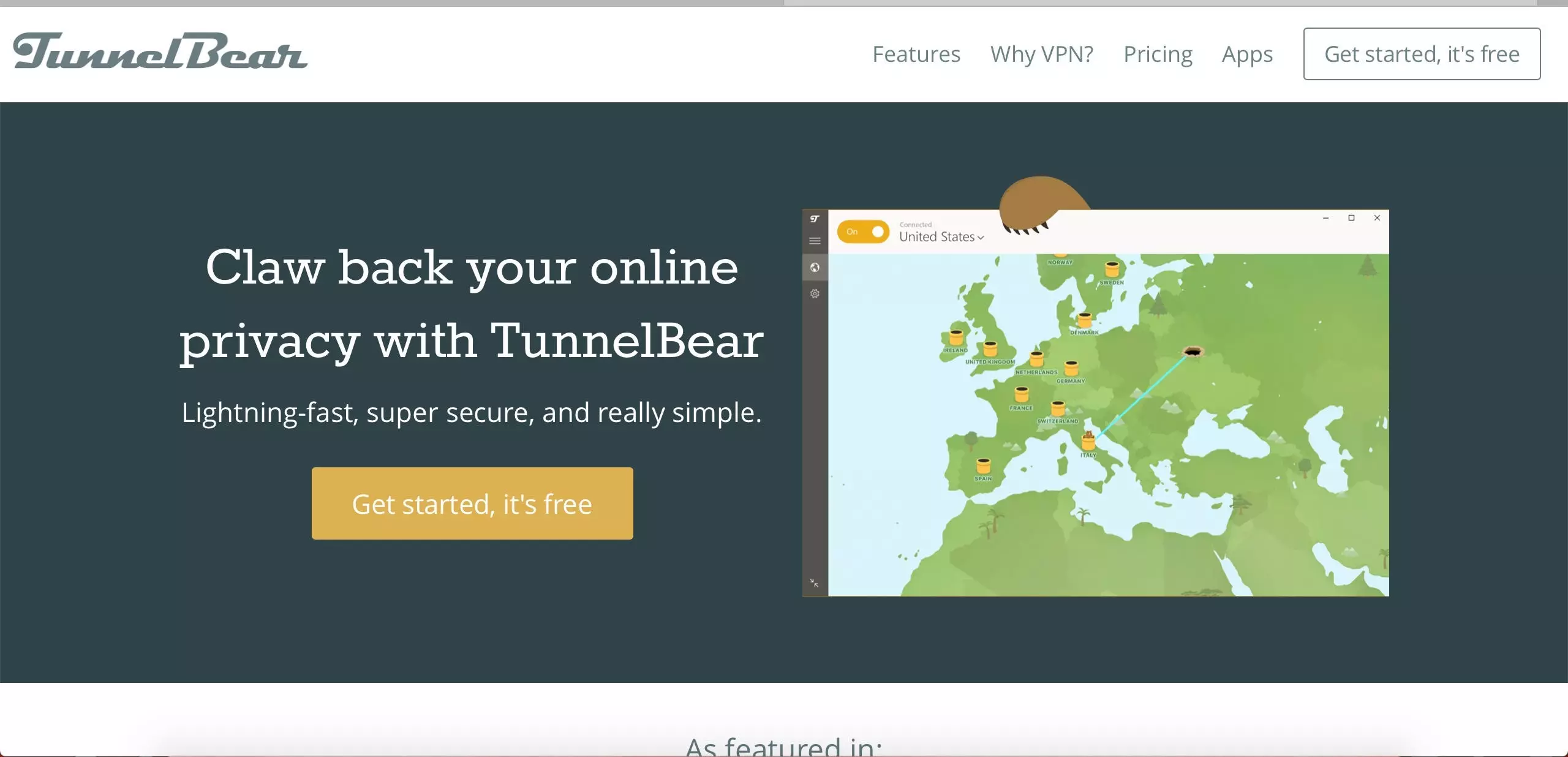 Sitio de TunnelBear