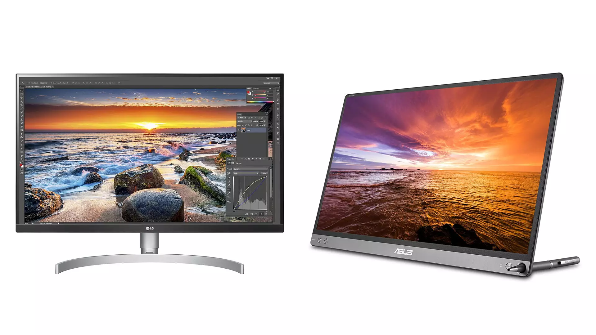 El monitor Logitech 4K i el monitor portàtil ASUS ZenScreen