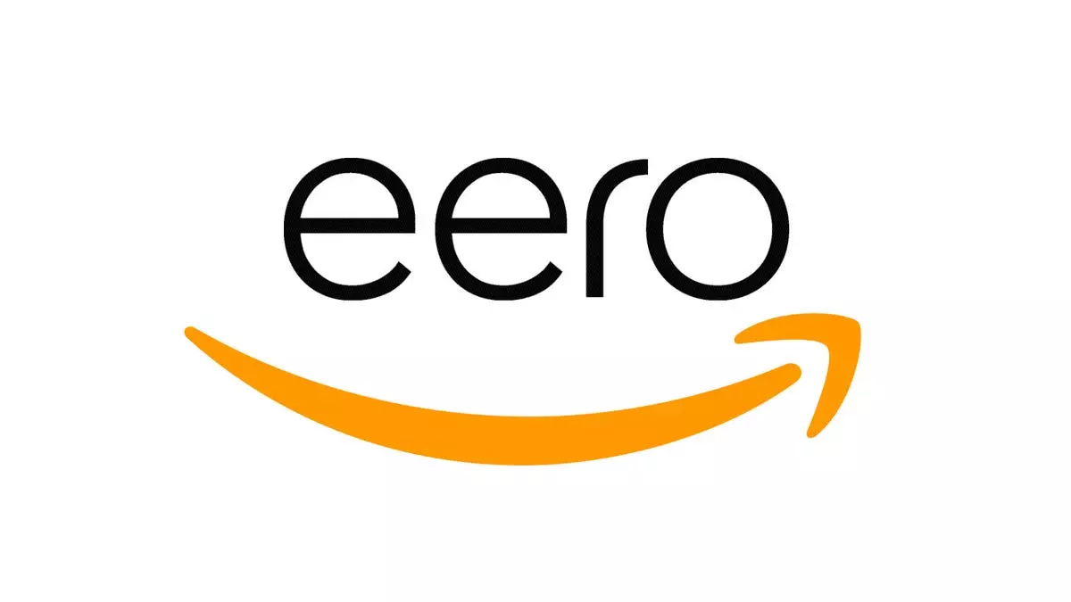 Logoja Eero e kombinuar me logon e shigjetës së Amazon