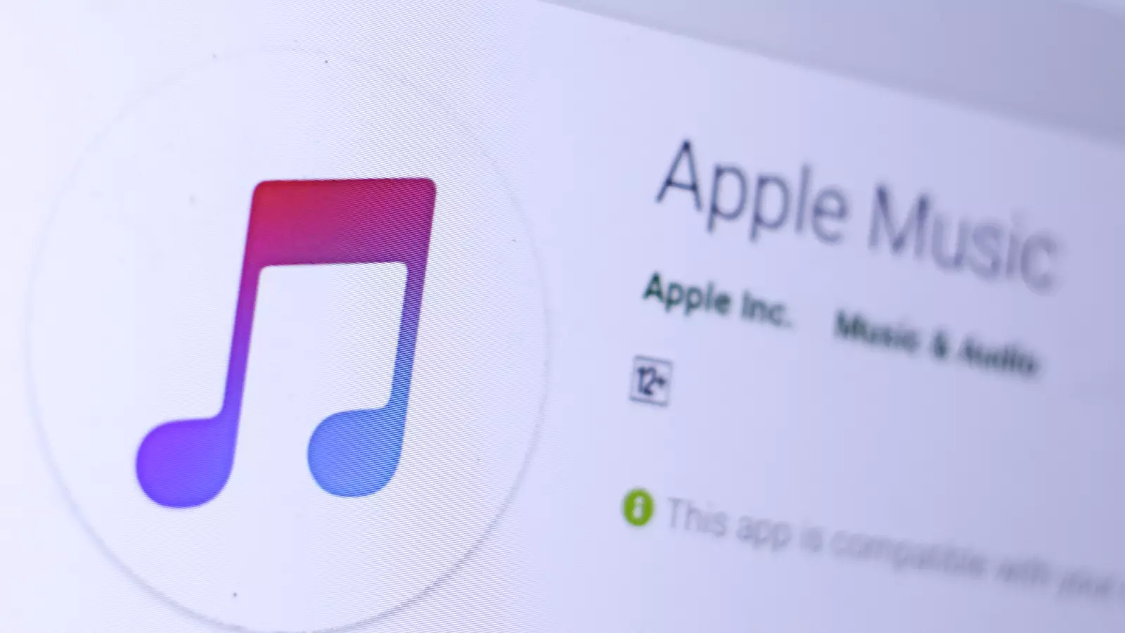 Aplicación Apple Music na Play Store