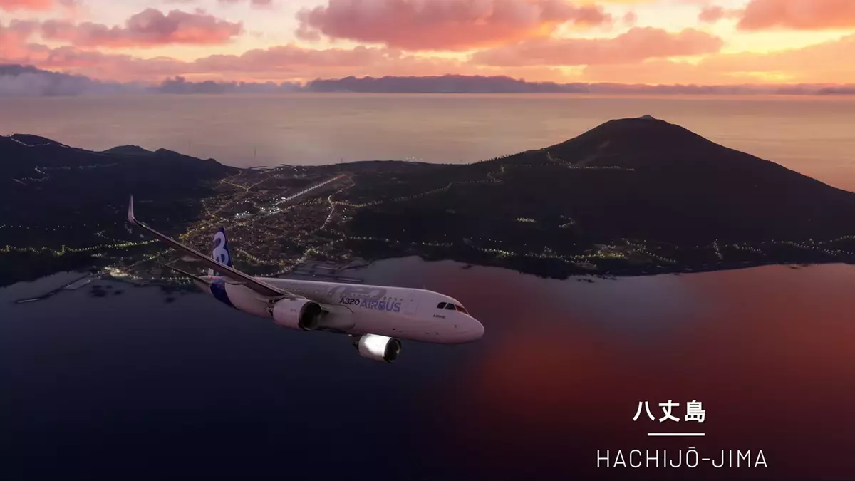 Krásné výhledy na Japonsko z nové aktualizace hry „Flight Simulator“ společnosti Microsoft