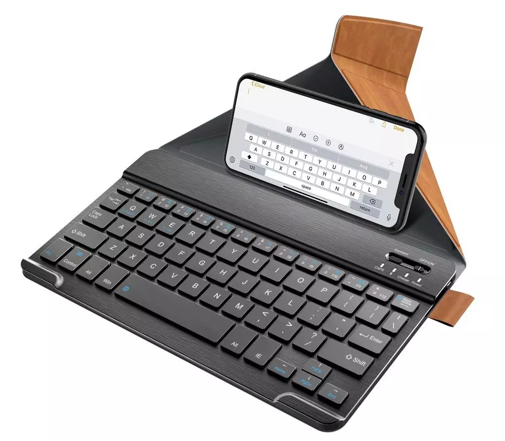 njulaxy, bluetooth, papan kekunci bluetooth, papan kekunci telefon, papan kekunci tablet, kaki kaki,