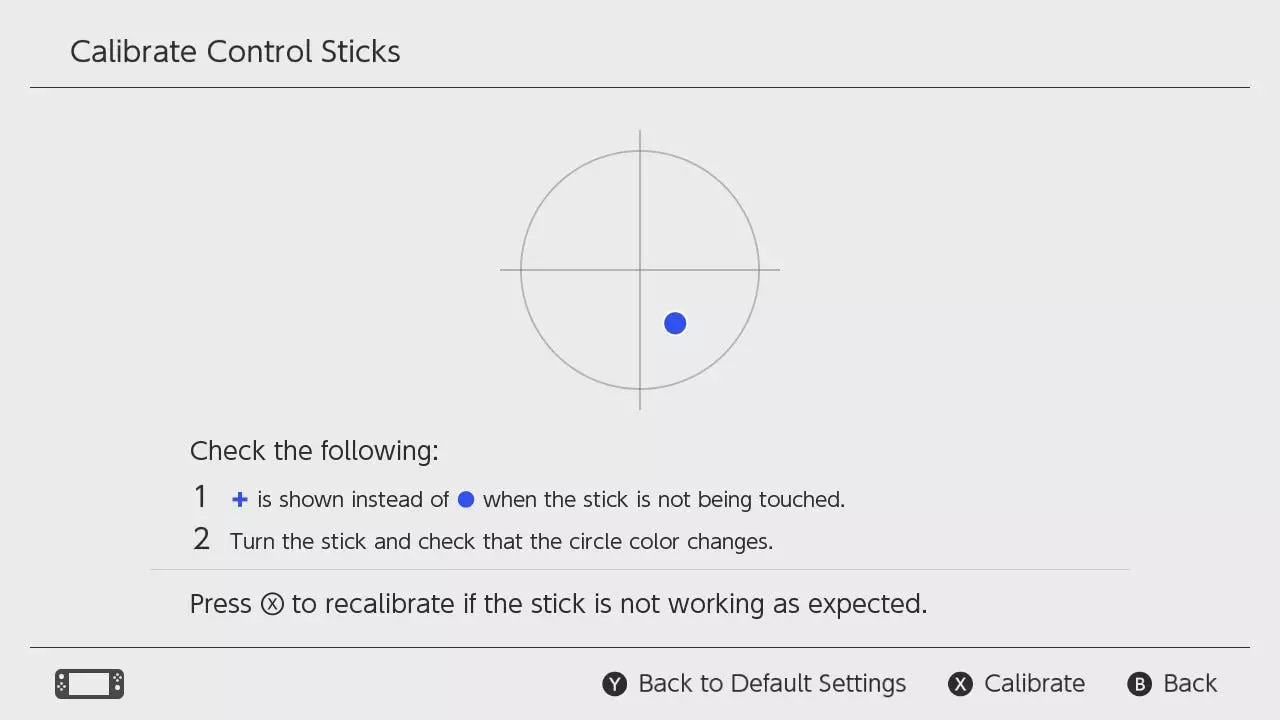 Joystick-kalibrering på Nintendo Switch