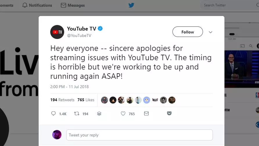 يعتذر YouTube TV عن انقطاعه خلال مباريات نصف نهائي كأس العالم مع أسبوع مجاني